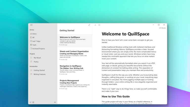 Distraction-Free Writing App for Windows